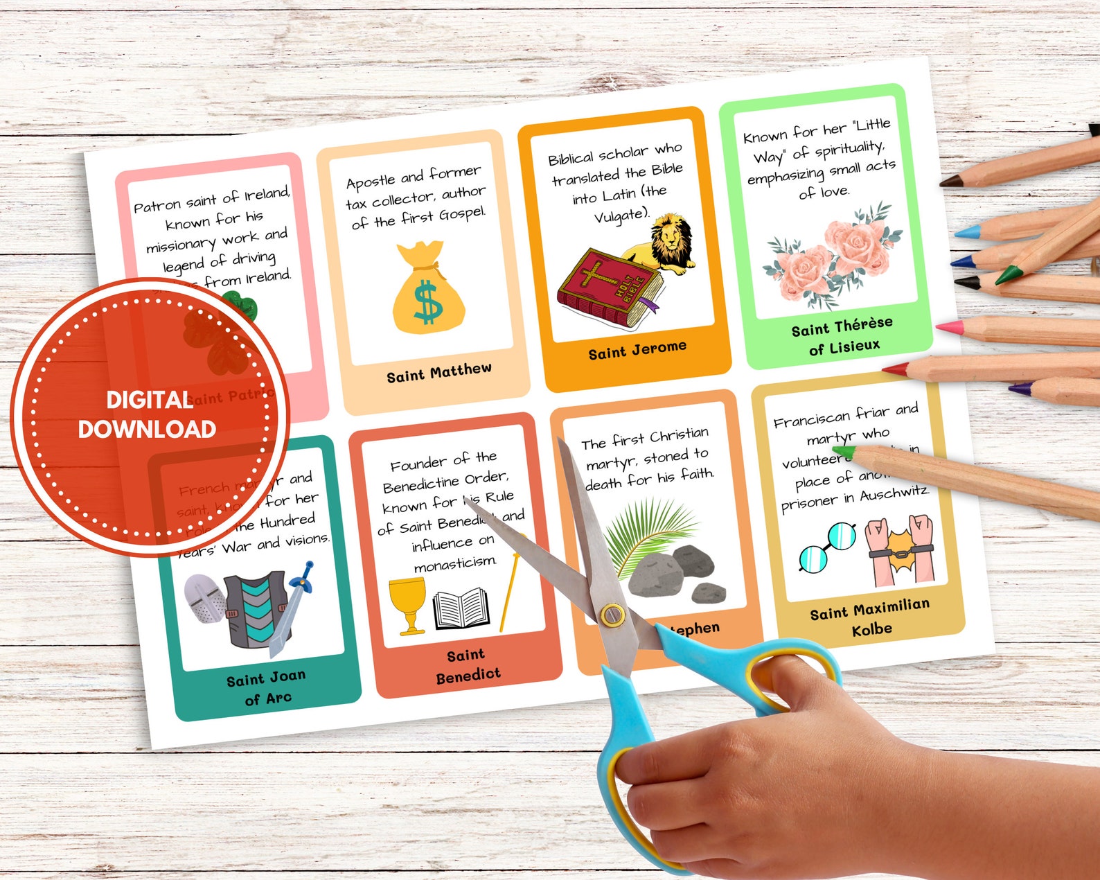 All Saints Day Digital Printable Flash Cards, Catholic Activities ...