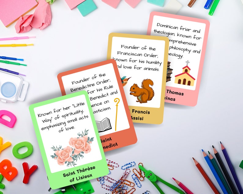 All Saints Day Digital Printable Flash Cards, Catholic Activities ...