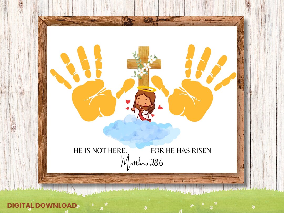 Easter Handprint Art Craft, Holy Week Printable Activity for Kids ...