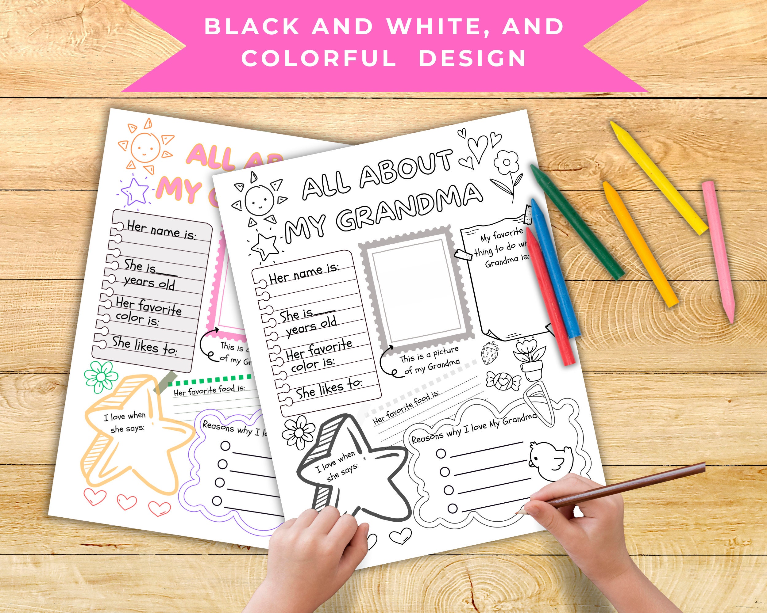 All About My Grandma Printable Grandparents' Day, Grandma Questionnaire ...