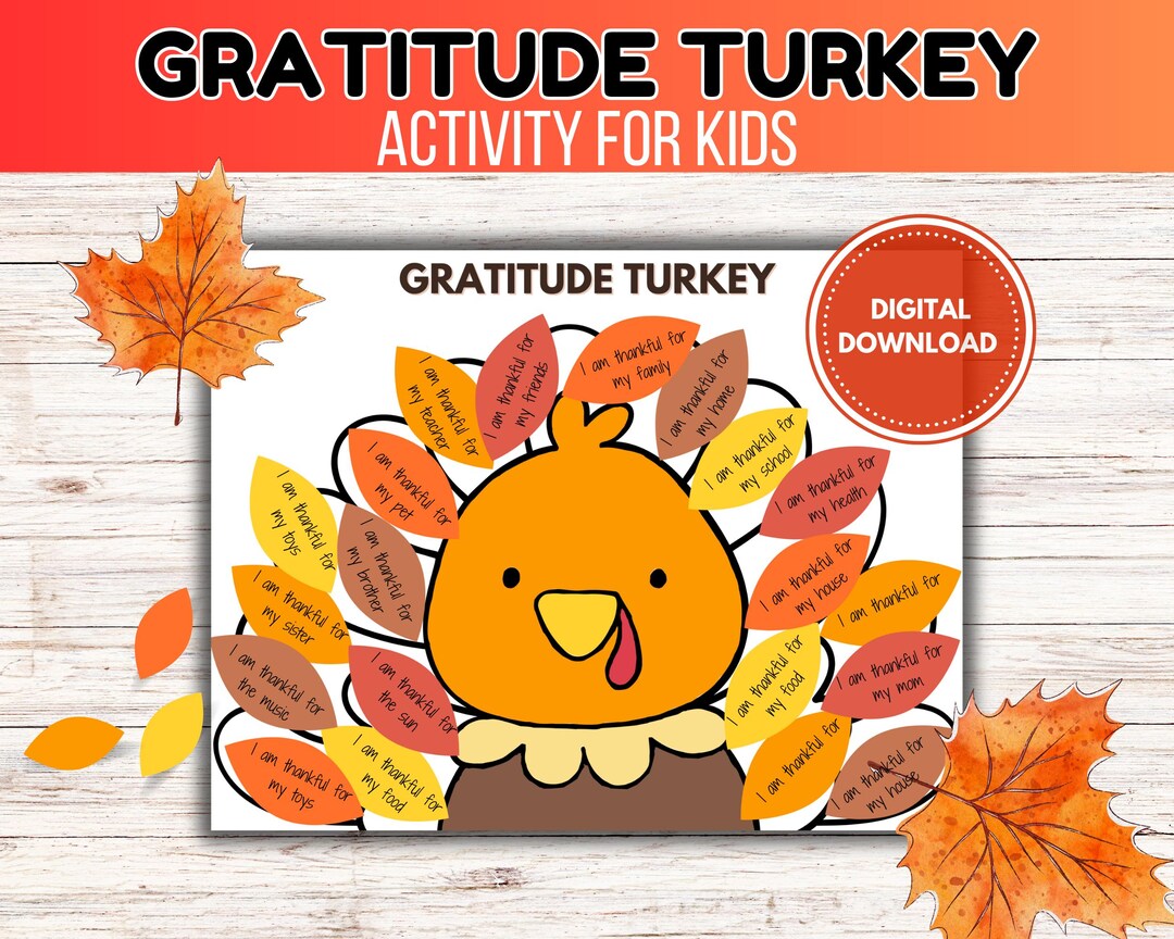 Thankful Turkey Printable Activity for Kids, Preschool Turkey Coloring ...