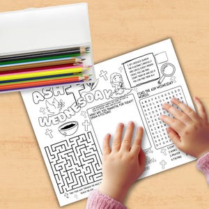 Ash Wednesday Activity Placemat, Catholic Coloring Craft for Kids ...