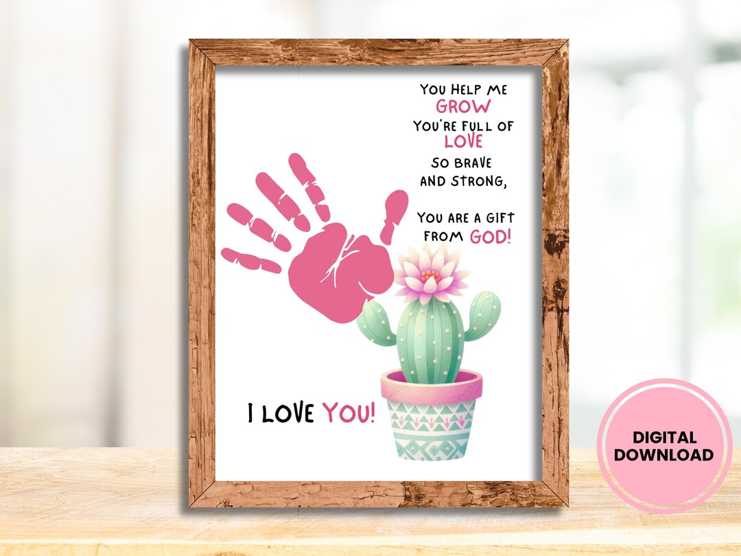 Mother's Day Handprint Cactus Poem Art: Preschool Craft (digital ...