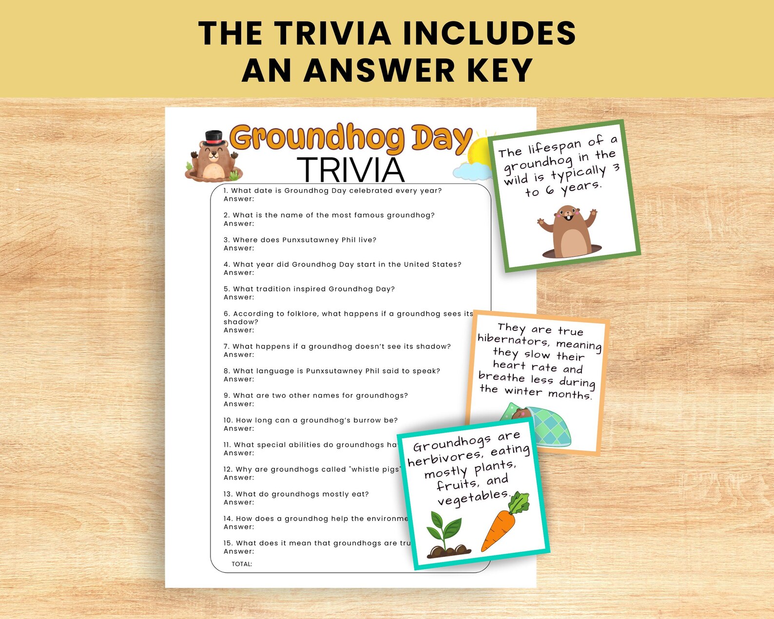 Groundhog Day Fun Facts for Kids, Groundhog Day Trivia, Groundhog Day ...