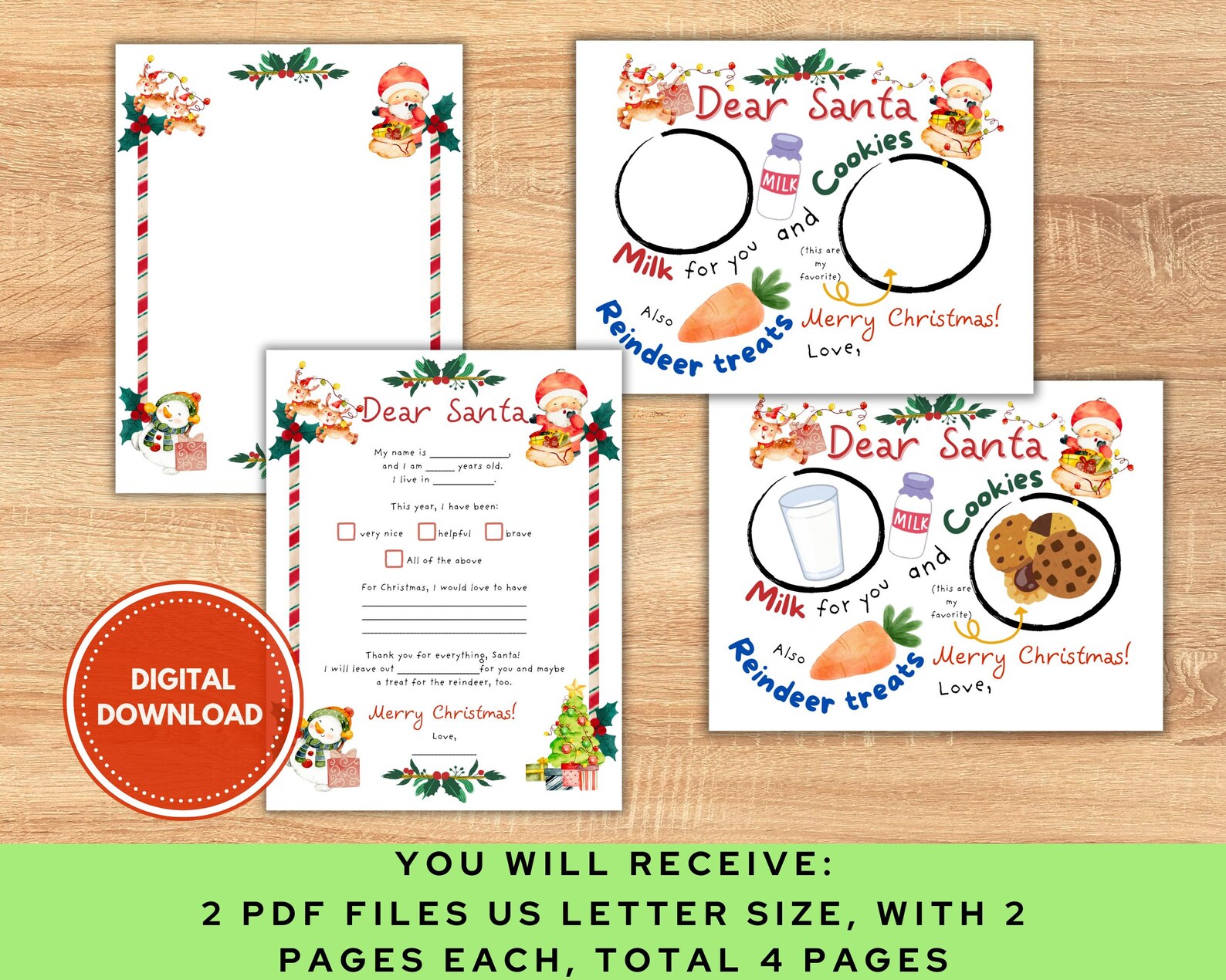 Dear Santa Letter Printable, Letter to Santa Easy to Print, Santa ...