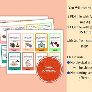 All Saints Day Digital Printable Flash Cards, Catholic Activities ...