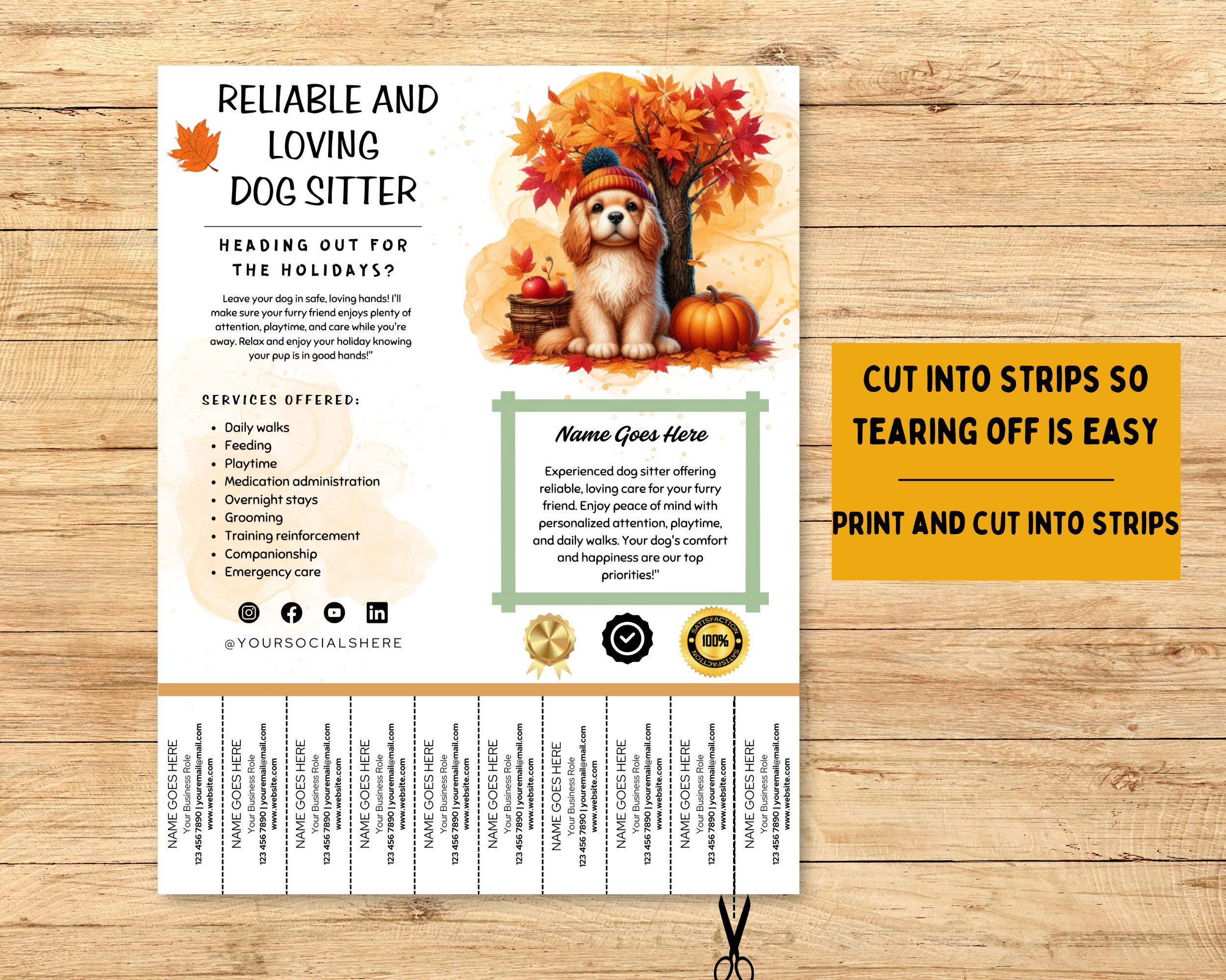 Editable Pet Sitter Flyer Template, Dog Sitter Services Flyer Template ...