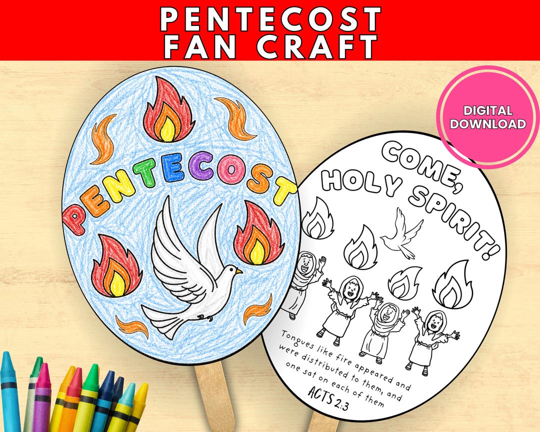 Pentecost Craft For Kids Pentecost Fan Craft Coloring Activity Sunday