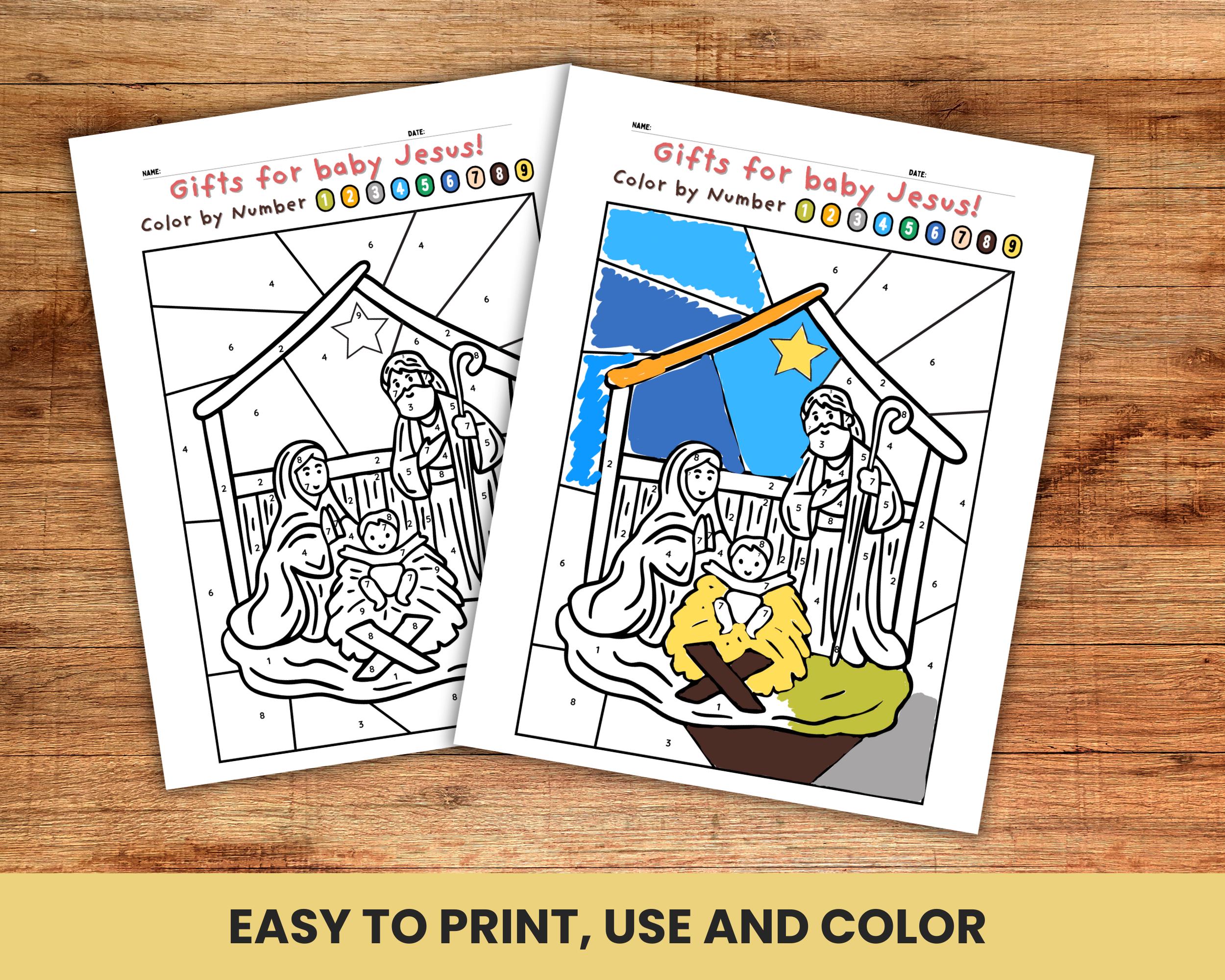 Epiphany Coloring Pages, Three Wise Men Color by Number Easy for ...