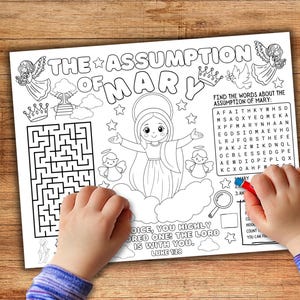 Assumption of Mary Printable Activity for Kids, Feast of the Assumption ...