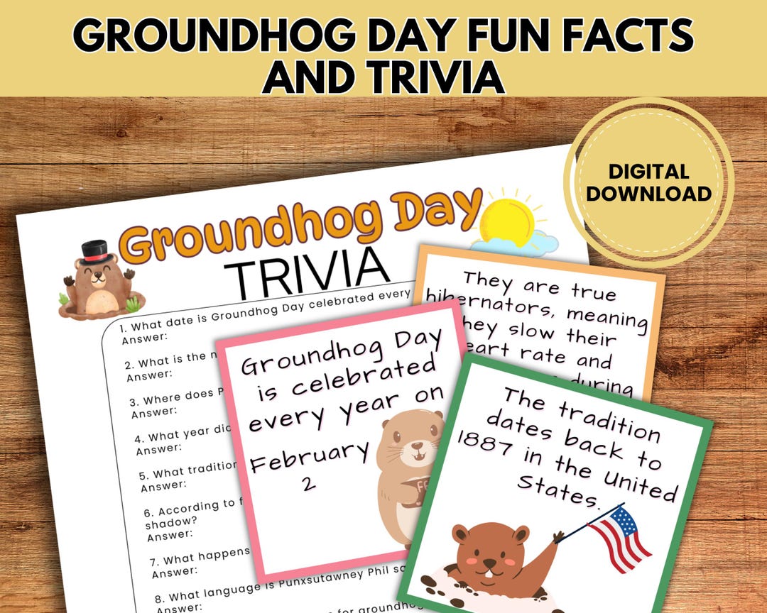 Groundhog Day Fun Facts for Kids, Groundhog Day Trivia, Groundhog Day ...