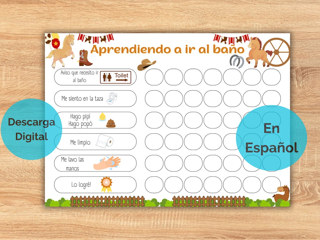 Potty Training Chart, Tablero De Entrenamiento Para Ir Al Baño En ...