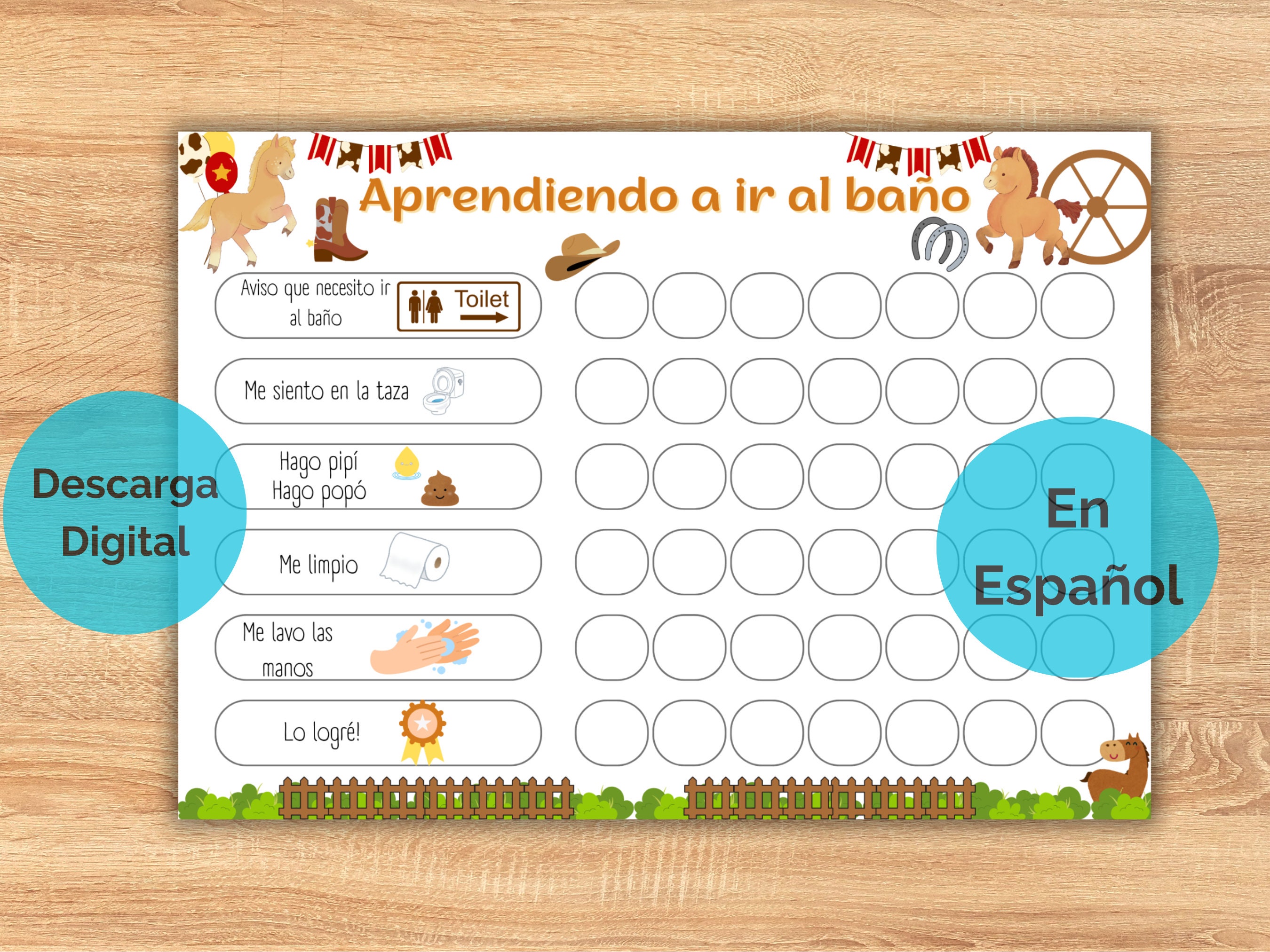 Potty Training Chart, Tablero De Entrenamiento Para Ir Al Baño En ...