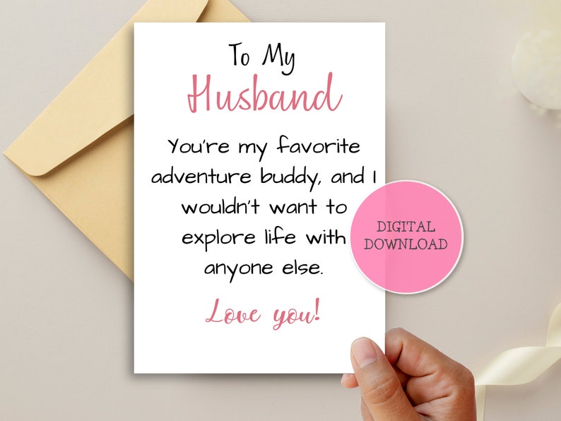 To My Husband Appreciation Day Printable Card, Fathers Day Gift From ...