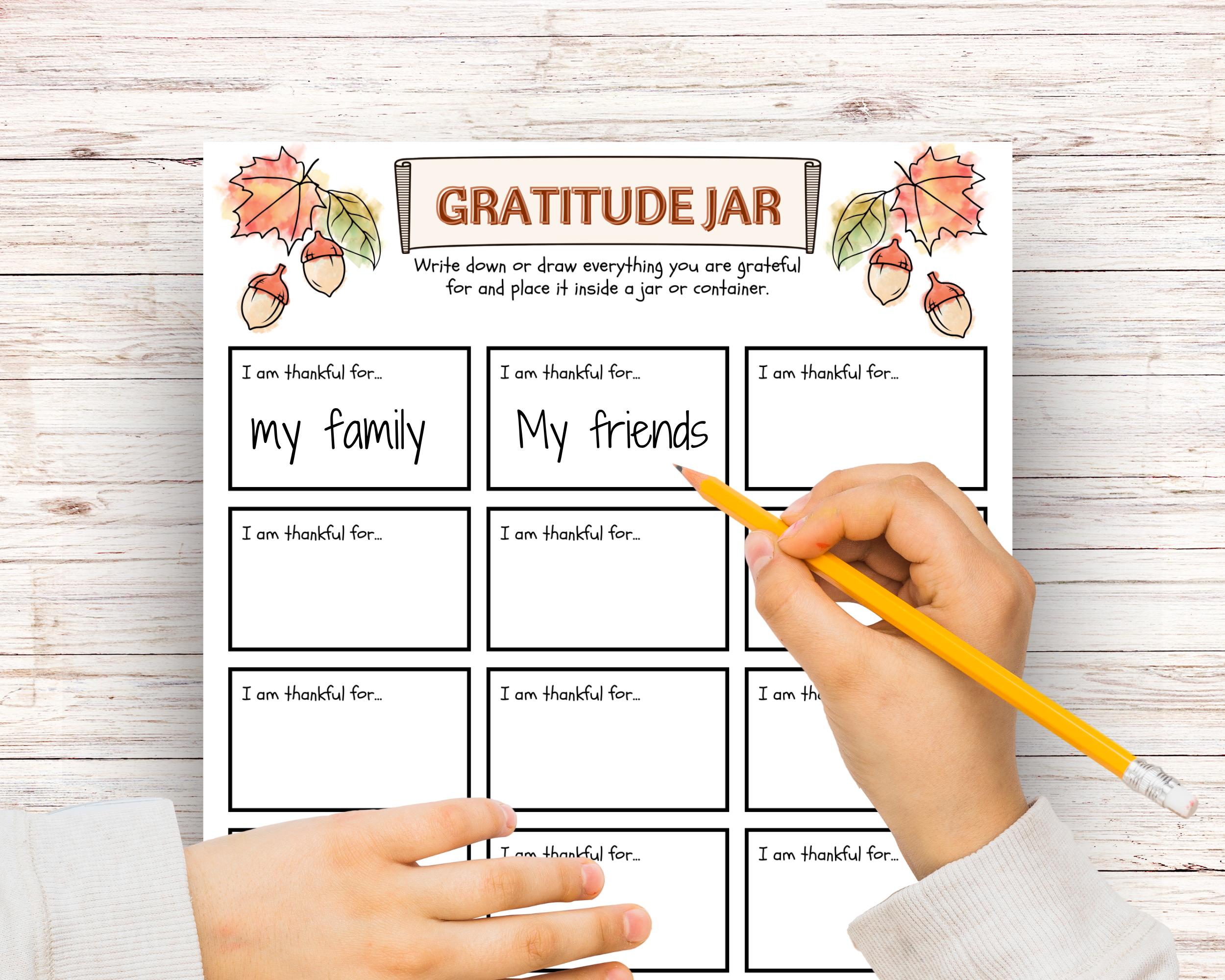 Gratitude Jar Printable: Thanksgiving DIY Activity for Kids (PDF) - Etsy
