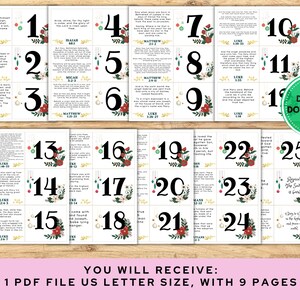Advent Scripture Cards: 25 Days of Christmas Bible Verses, Nativity ...