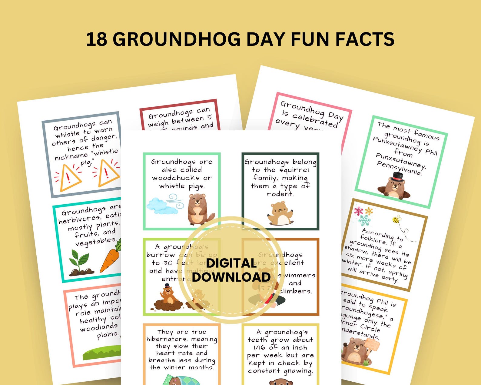 Groundhog Day Fun Facts for Kids, Groundhog Day Trivia, Groundhog Day ...