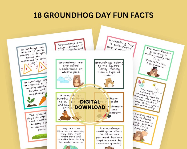 Groundhog Day Fun Facts for Kids, Groundhog Day Trivia, Groundhog Day ...