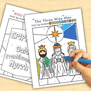 Epiphany Coloring Pages, Three Wise Men Color by Number Easy for ...