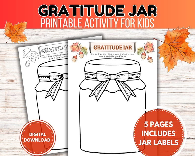 Gratitude Jar Printable, I Am Thankful for Activity, Thankful Printable ...