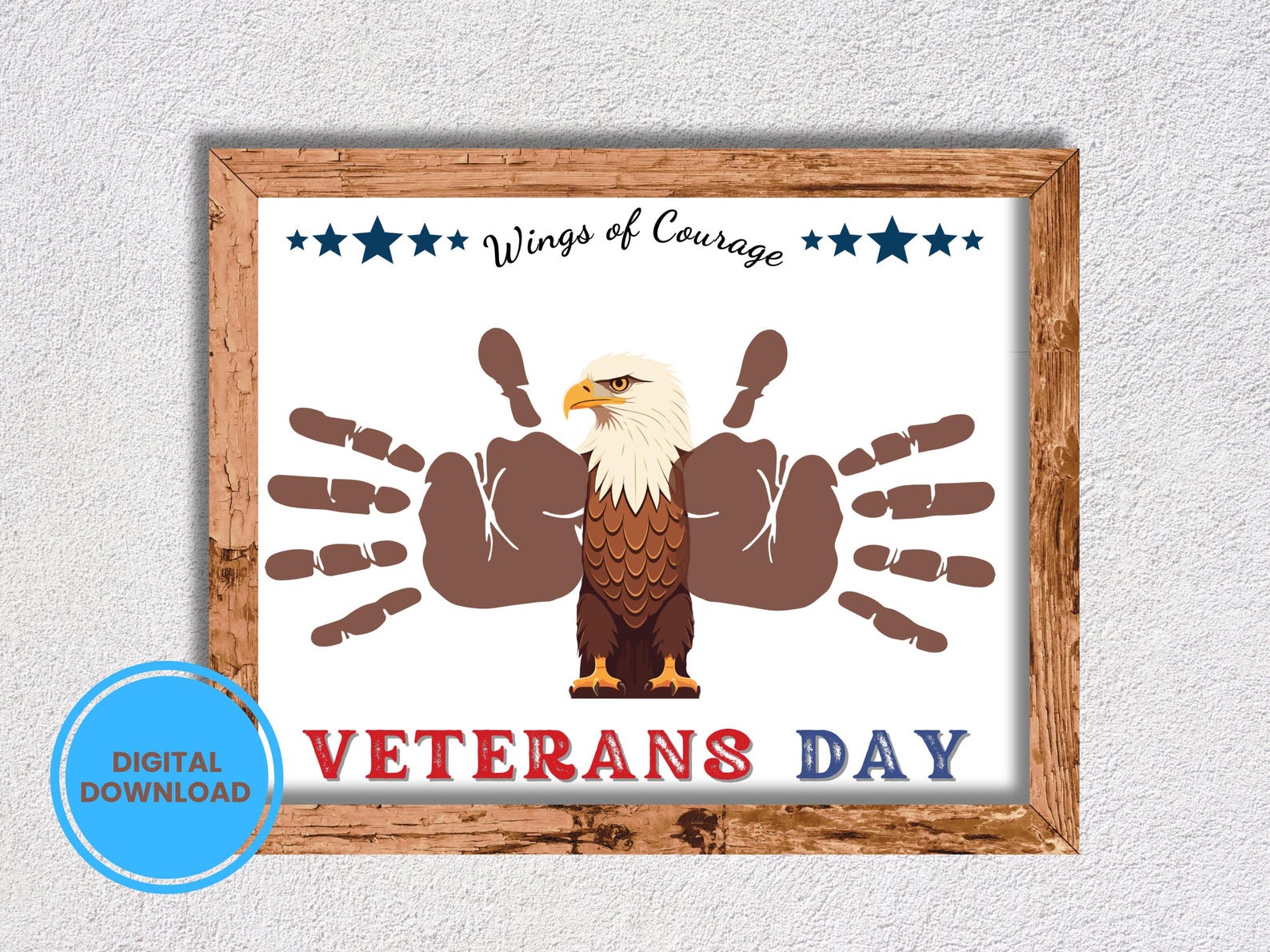 Veterans Day Handprint Craft, Printable Veterans Day Preschool Activity ...