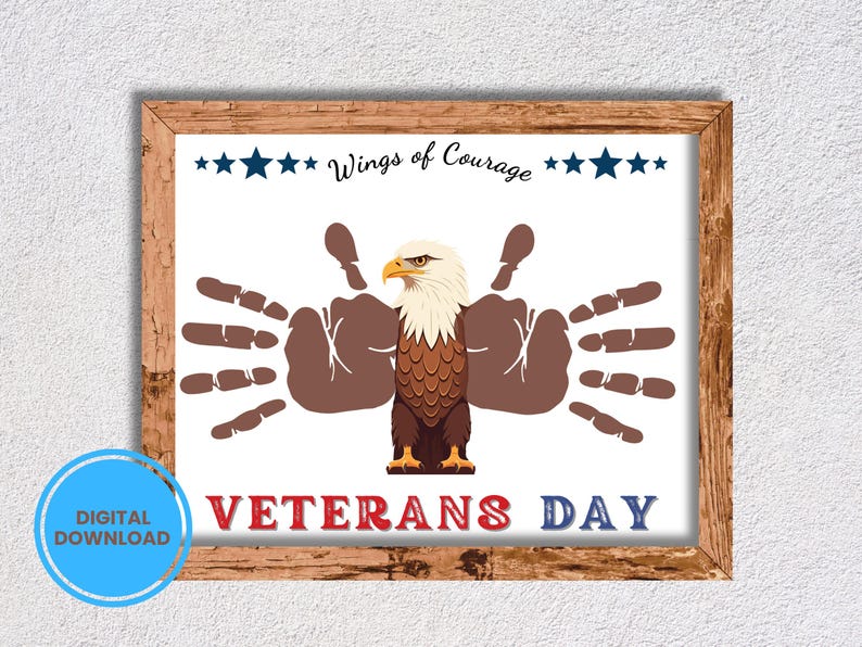 Veterans Day Handprint Craft, Printable Veterans Day Preschool Activity ...