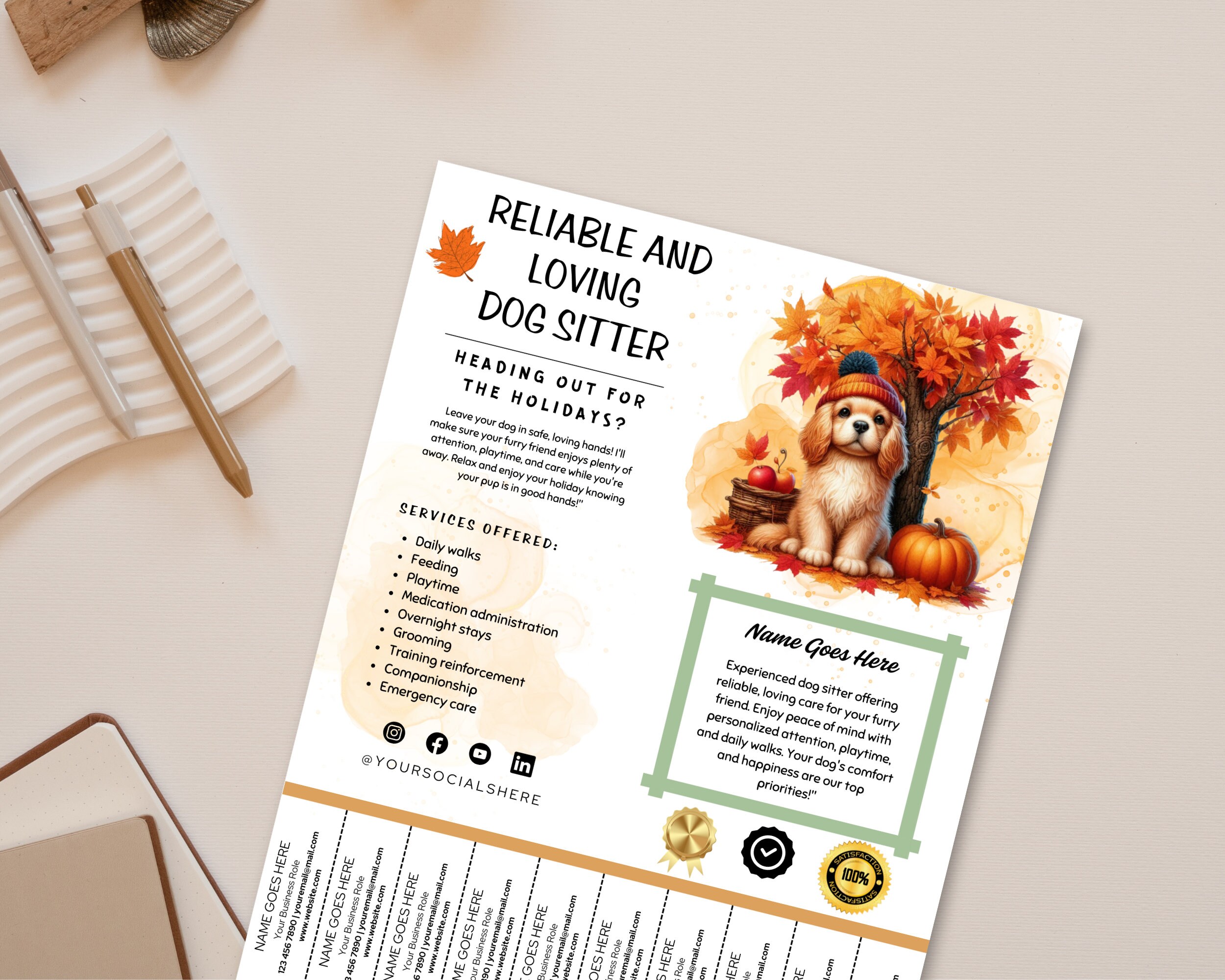 Editable Pet Sitter Flyer Template, Dog Sitter Services Flyer Template ...