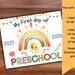 Rainbow Sunshine Preschool Sign: First Day Photo Prop (PDF Download) - Etsy