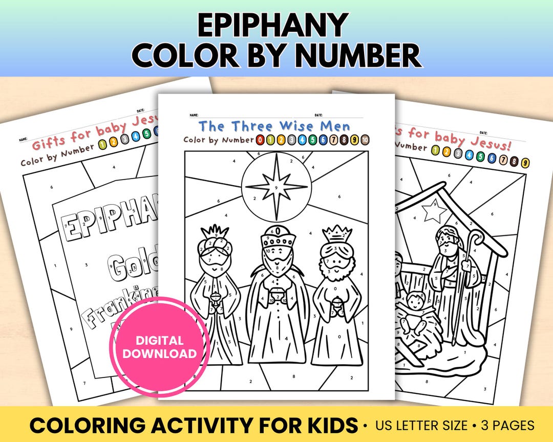 Epiphany Coloring Pages, Three Wise Men Color by Number Easy for ...
