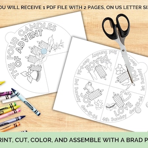 Advent Craft for Kids Spinner Wheel, Advent Candle Wreath Coloring ...