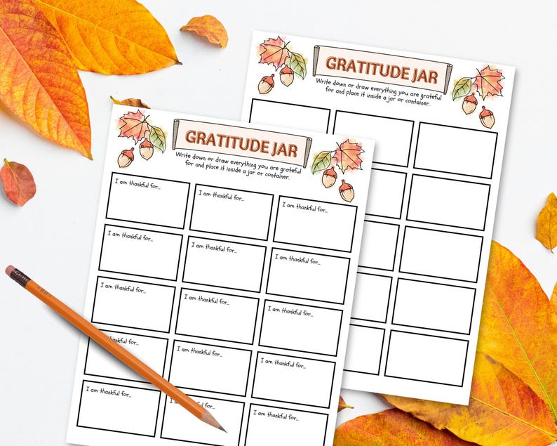 Gratitude Jar Printable: Thanksgiving DIY Activity for Kids (PDF) - Etsy