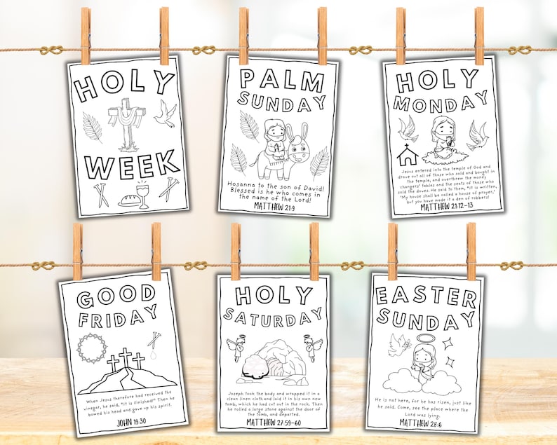 Holy Week Cards for Kids, Easter Week Cards, Holy Week Printable ...