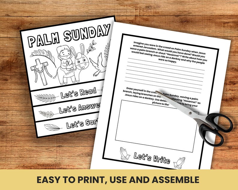 Palm Sunday Activity for Kids, Holy Week Activity, Palm Sunday Flipbook ...