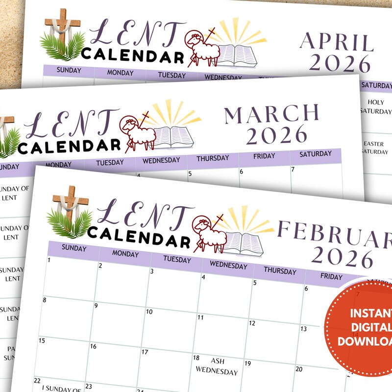 Lent Calendar 2026 for Kids - Etsy