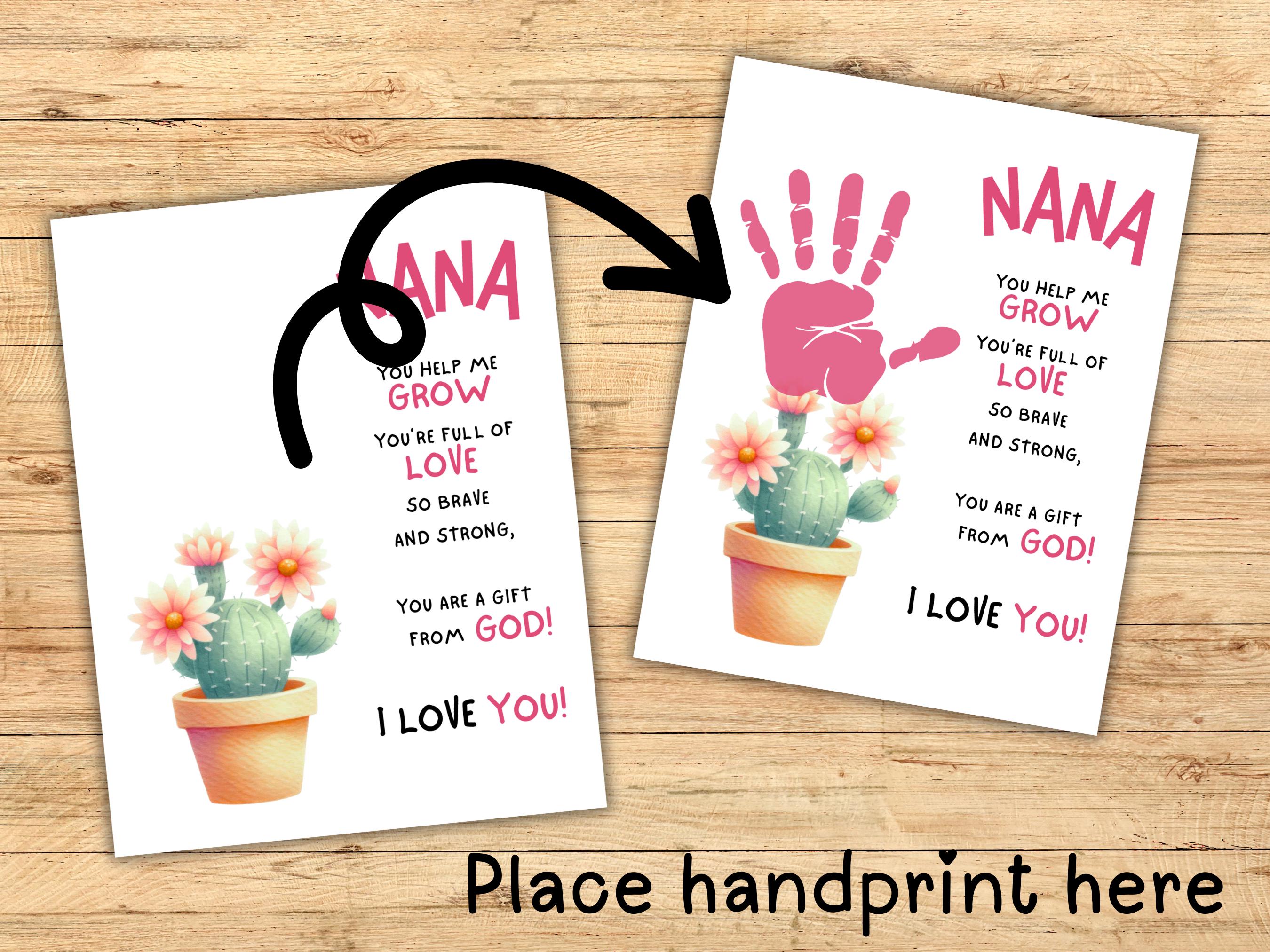 Grandparents Day Handprint Craft for Grandma, Nana Printable Handprint ...