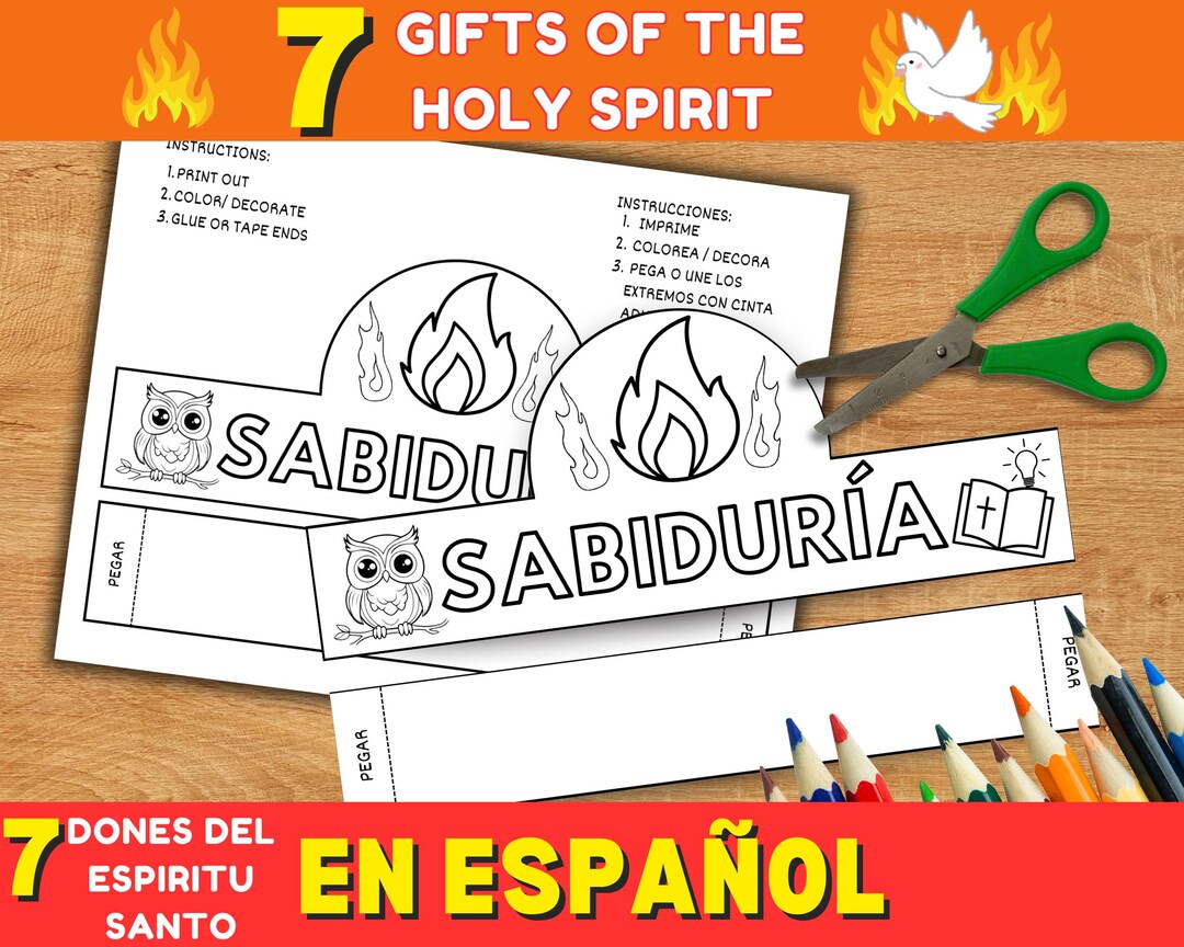 Pentecost Craft for Kids, Dones Del Espíritu Santo Manudalidad De Papel ...