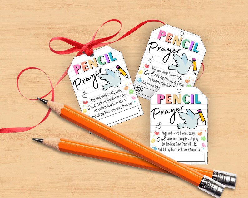 Pencil Prayer Tag, Back to School Blessings Kit, Printable First Day of ...