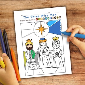 Epiphany Coloring Pages, Three Wise Men Color by Number Easy for ...