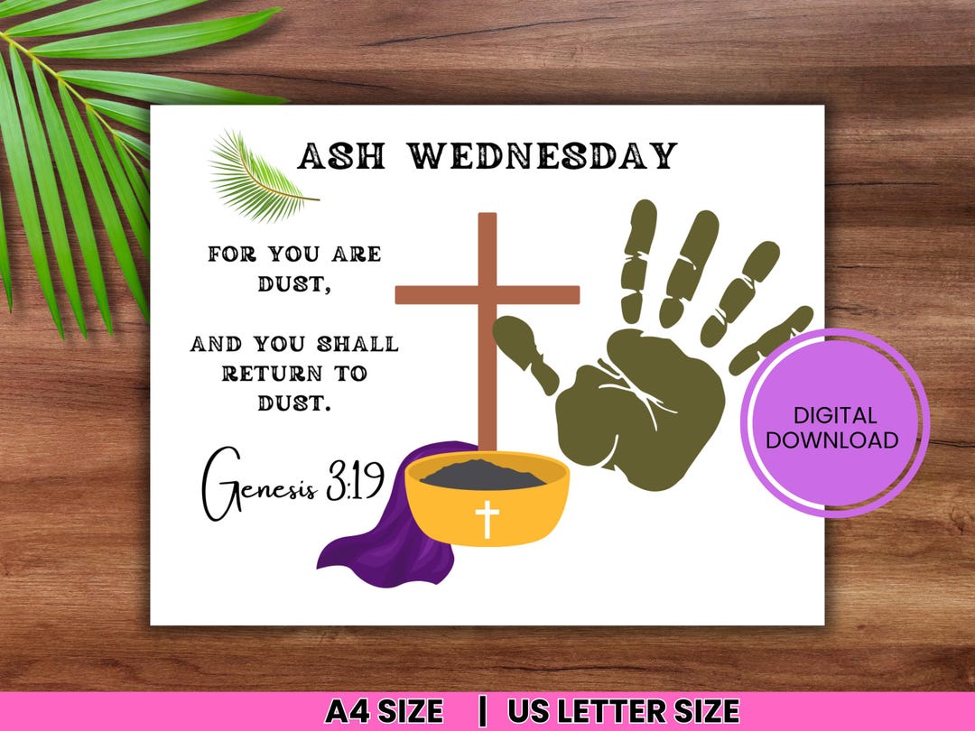 Ash Wednesday Craft, Ash Wednesday 2025 Handprint Art Craft for ...