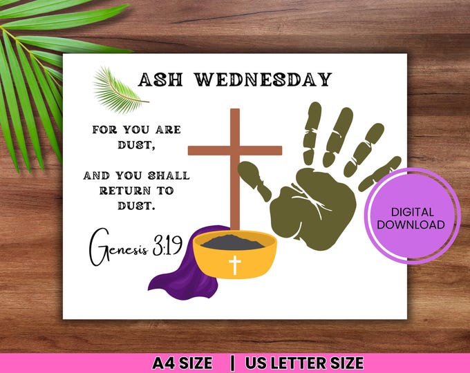 Ash Wednesday Craft, Ash Wednesday 2025 Handprint Art Craft for ...