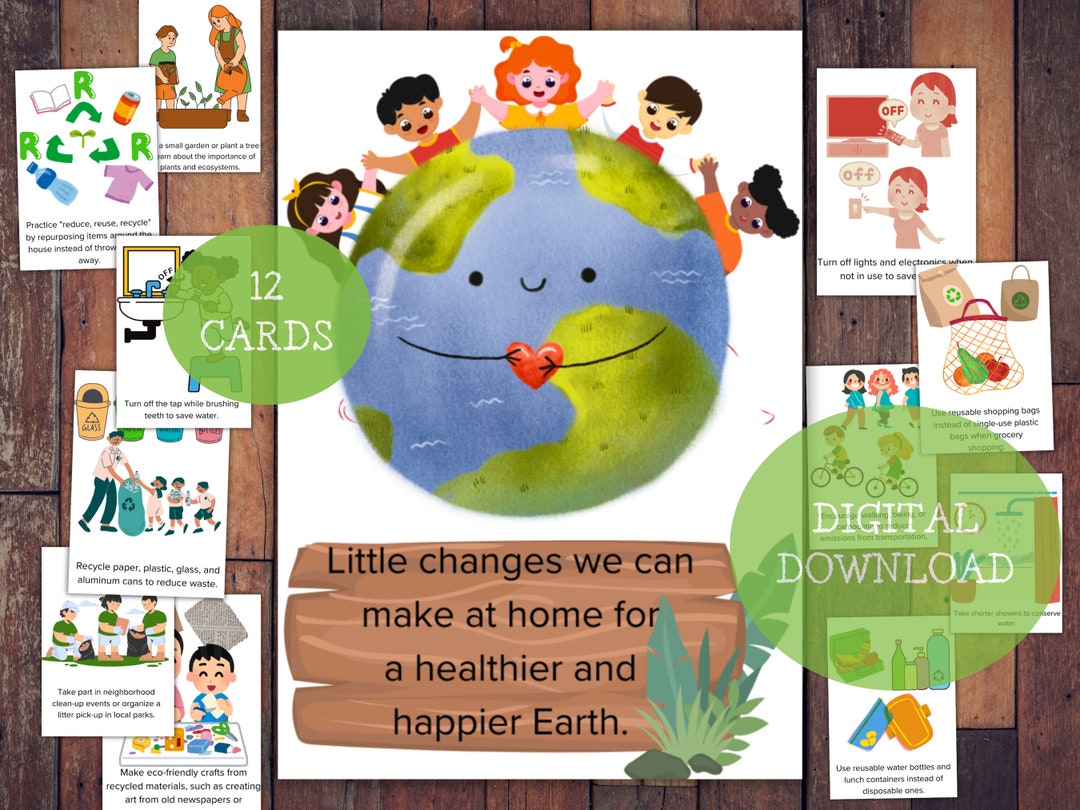 Earth Day Cards Eco-friendly Cards Little Changes for a Happier Earth ...