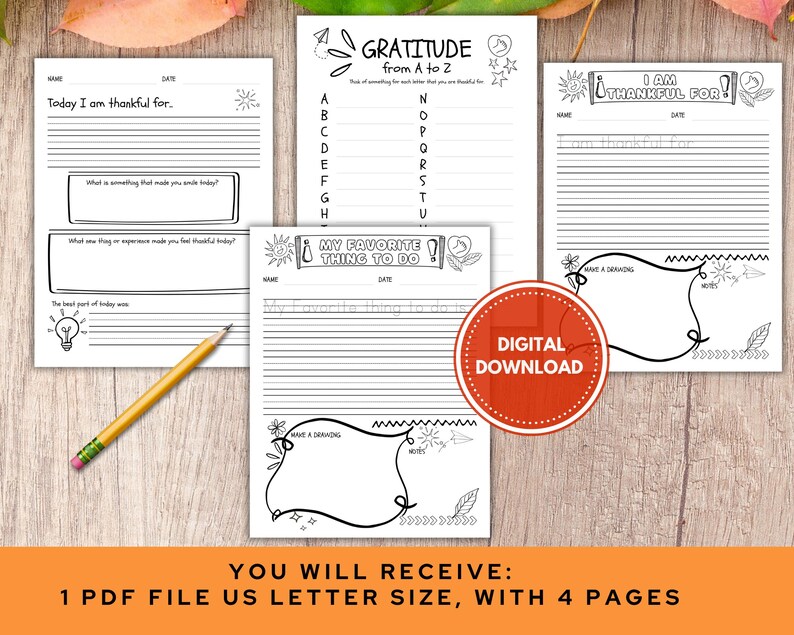 Gratitude Worksheet, I Am Thankful for Printable Activity for Kids ...