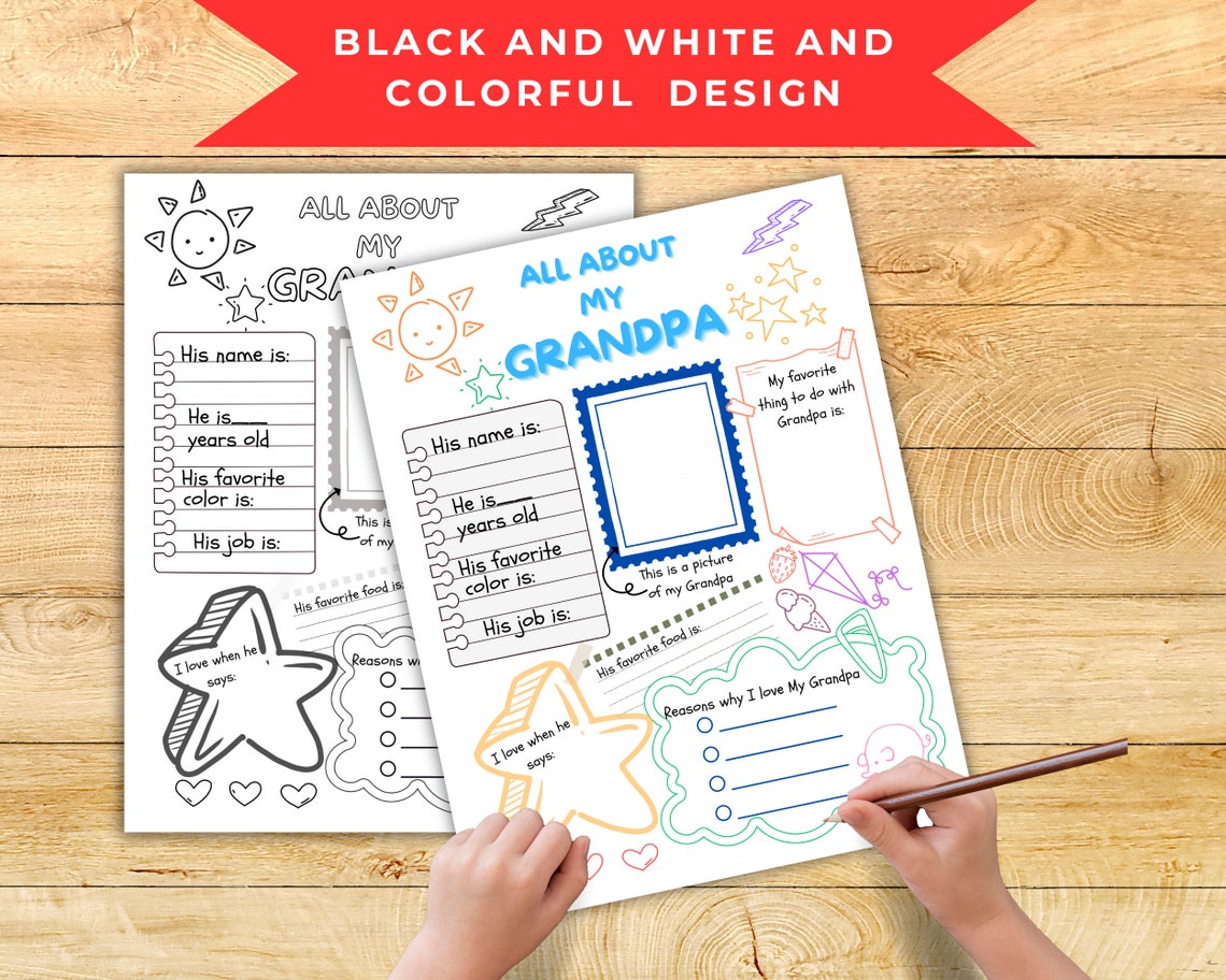 All About My Grandpa Printable Father's Day Gift, Grandpa Questionnaire ...
