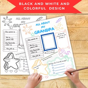 All About My Grandpa Printable Father's Day Gift, Grandpa Questionnaire ...