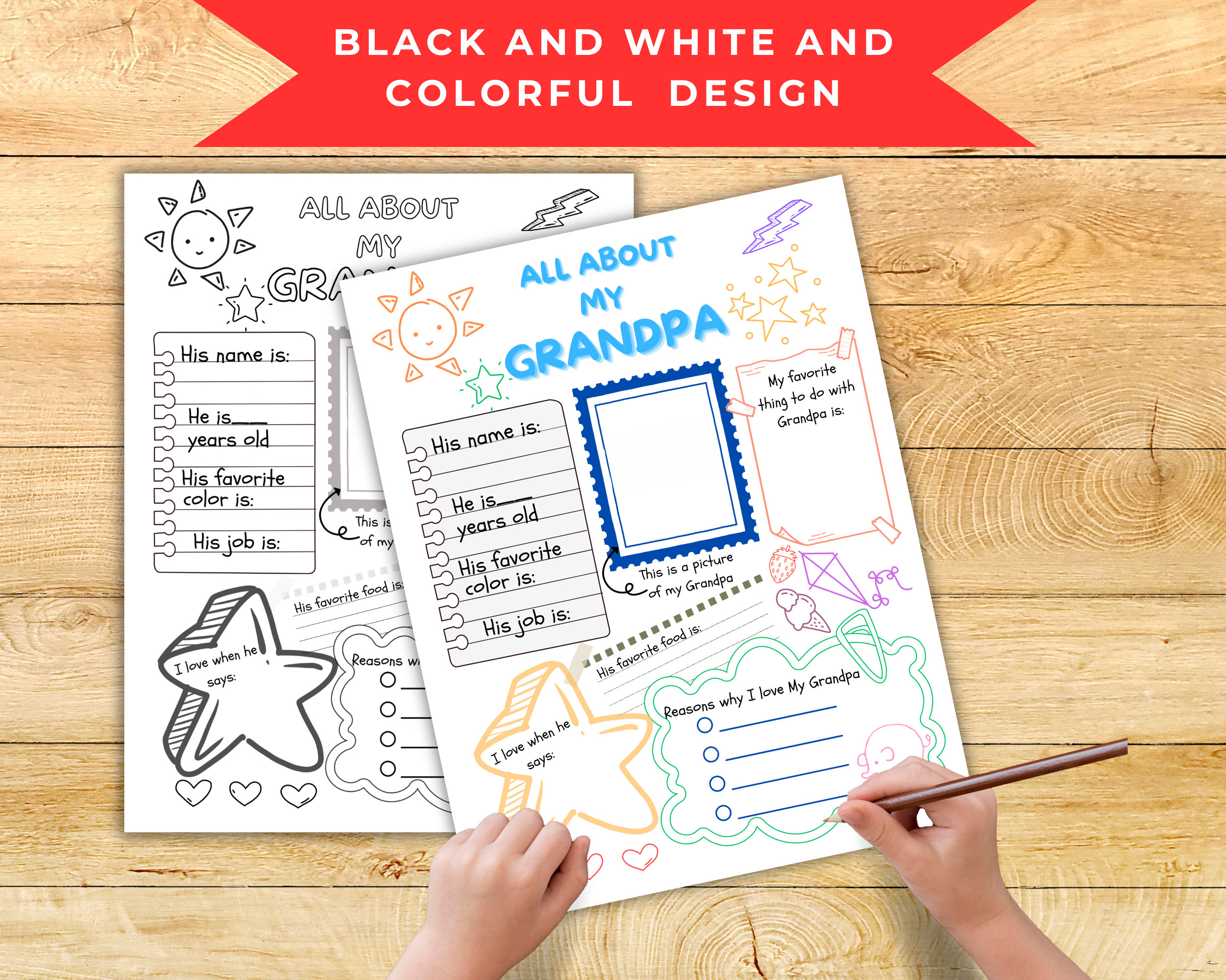 All About My Grandpa Printable Father's Day Gift, Grandpa Questionnaire ...