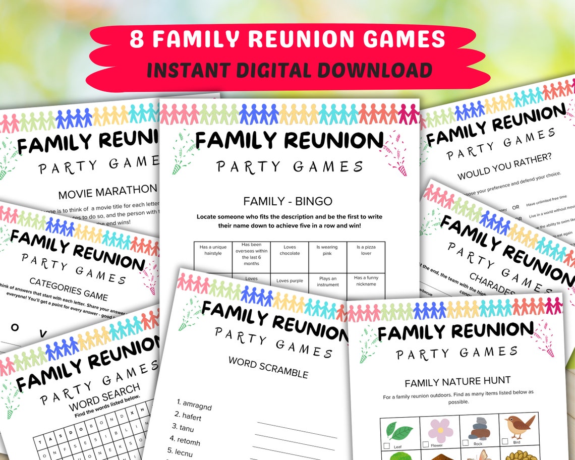 Family Reunion Games Bundle, Family Gathering Games, Icebreaker Games ...