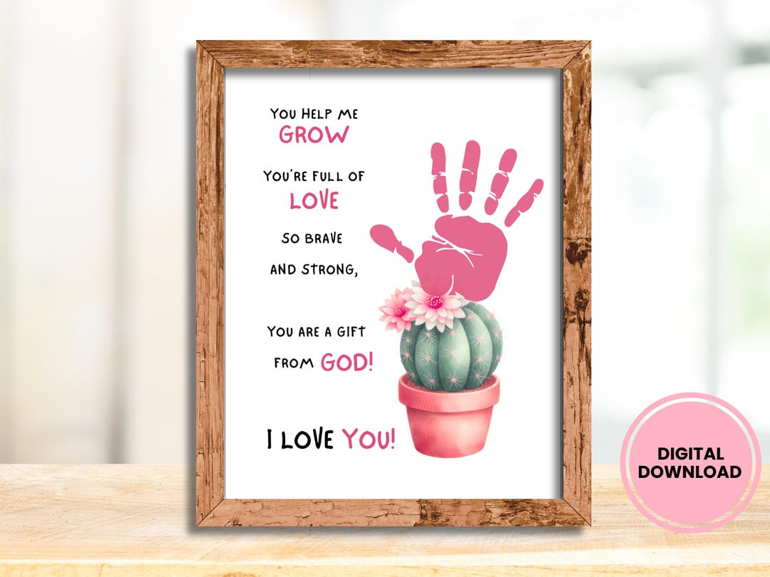 Cactus Handprint Mother’s Day Poem Craft for Kids, Mother's Day Sunday ...