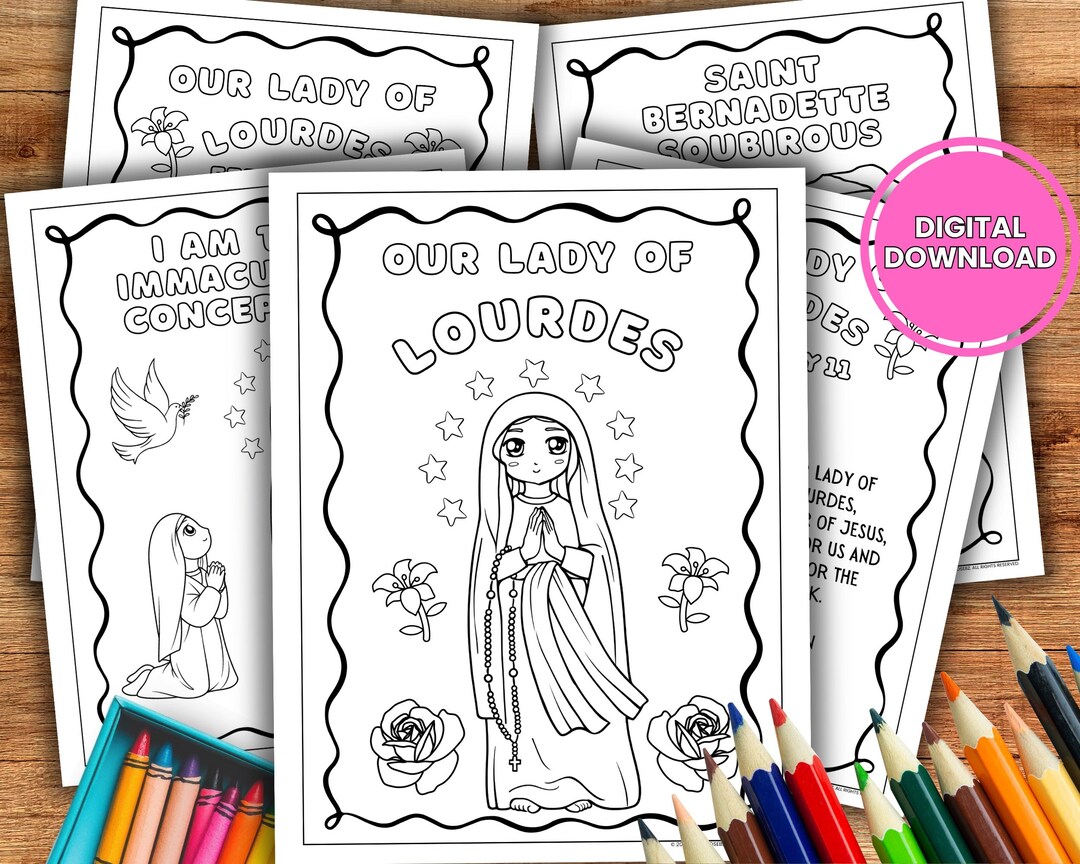 Our Lady of Lourdes Coloring Pages for Kids, Feast of Our Lady of ...