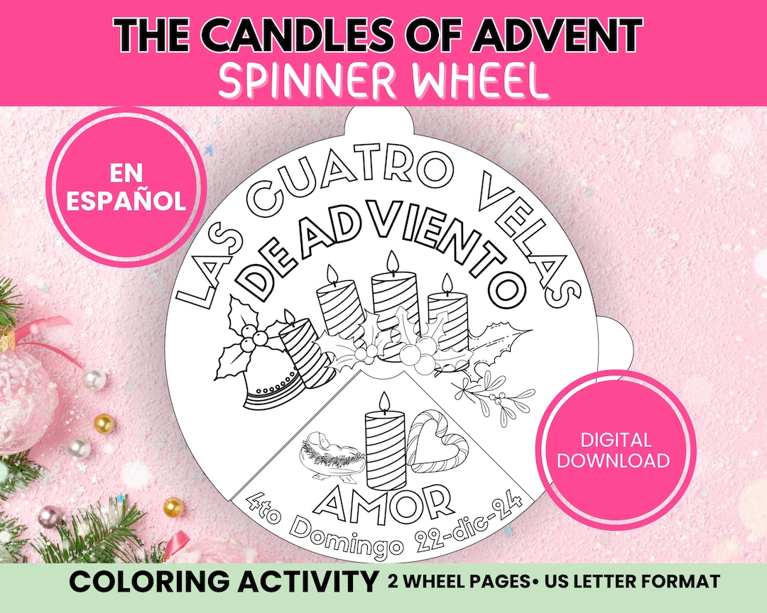 Advent Craft for Kids Spinner Wheel En Español, Actividad De Adviento ...