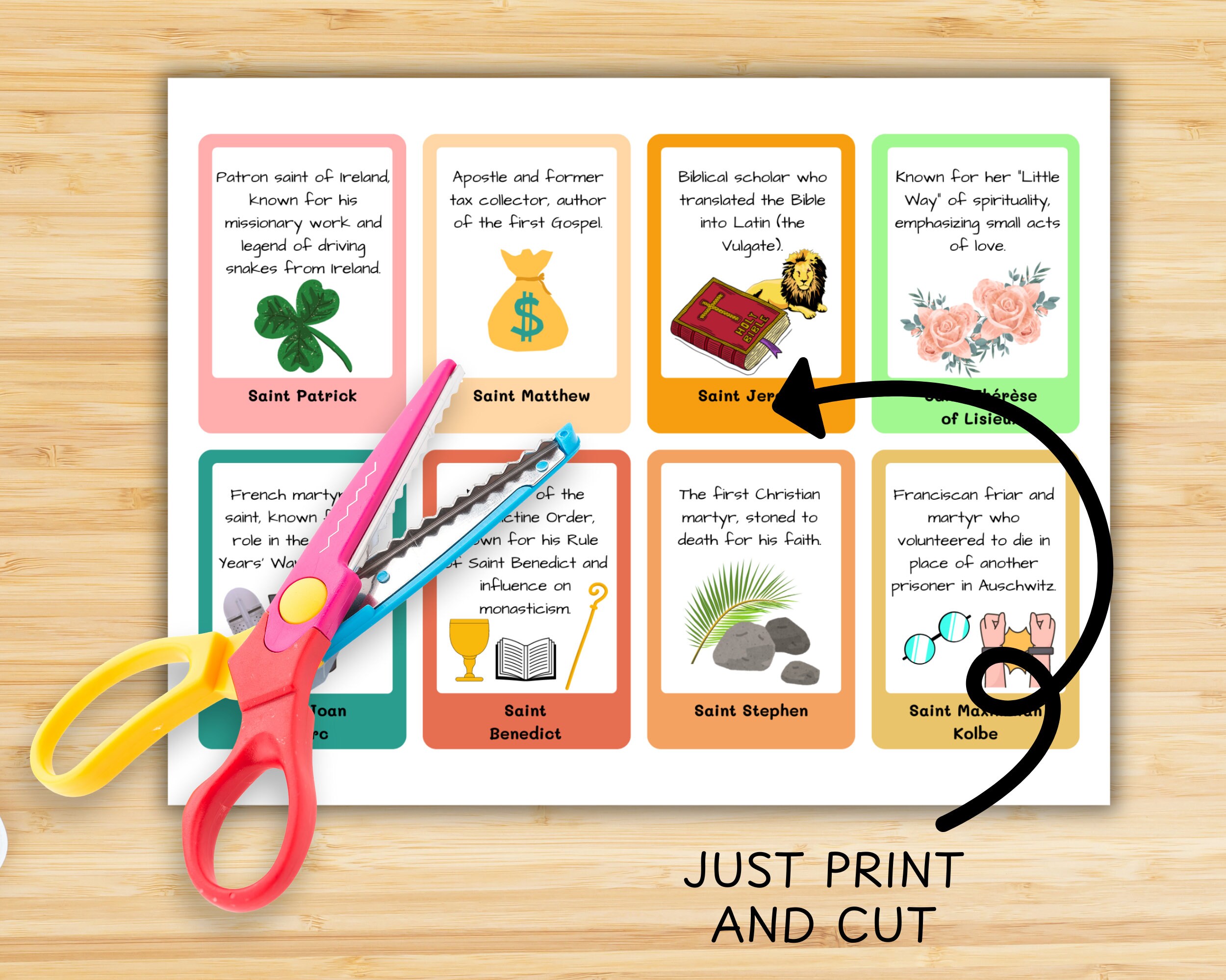 All Saints Day Activities for Kids, Printable Catholic Flash Cards ...